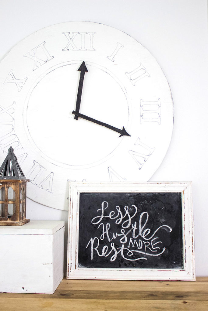 Free Chalkboard Printable “Less Hustle, More Rest” | We Lived Happily ...