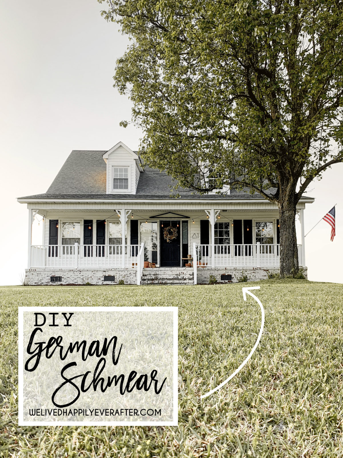 German Schmear Brick DIY Update + Front Porch Tour | We Lived Happily ...