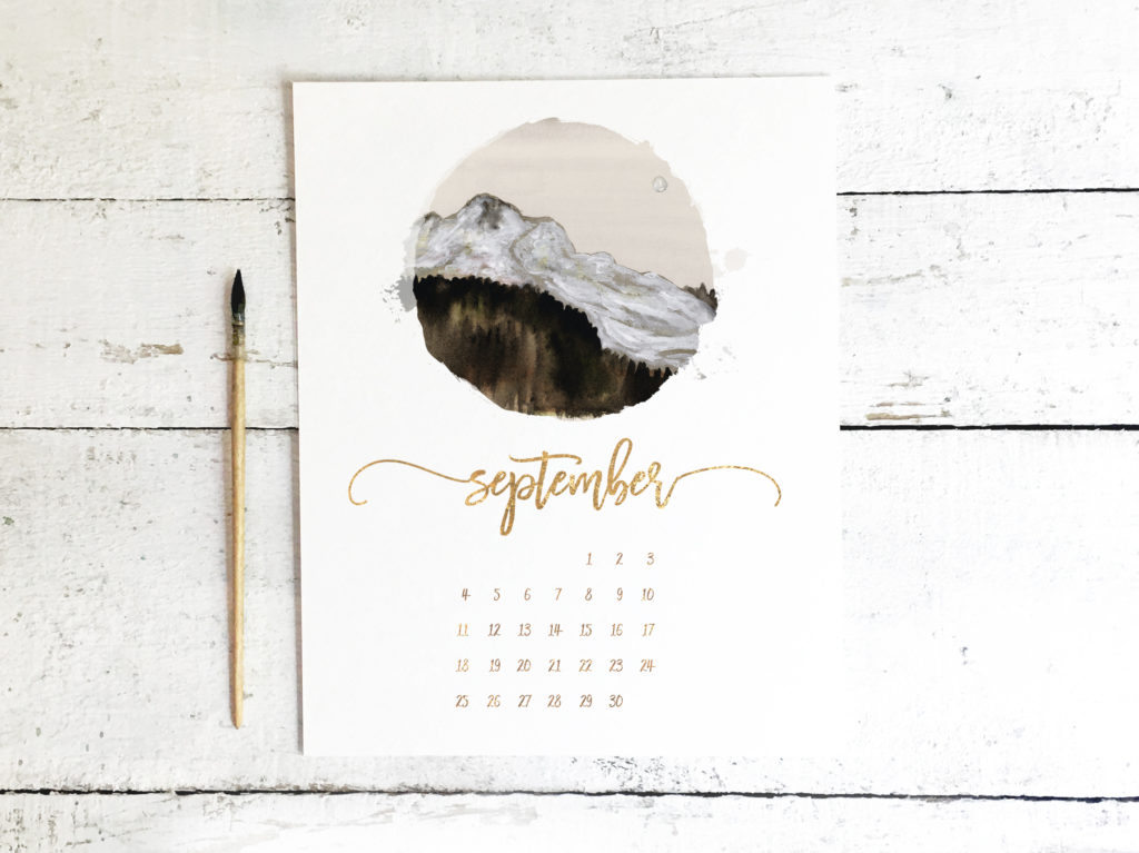 Swirling Windy Mountain Peak Watercolor Painting – Free Printable ...